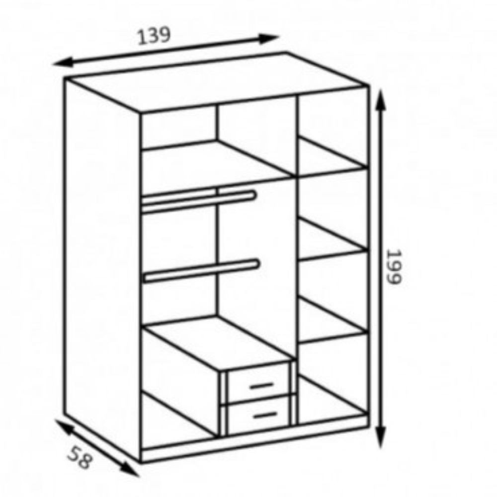 Dulap CAL, PAL, alb + roz, 139x58x199 cm - eMAG.ro