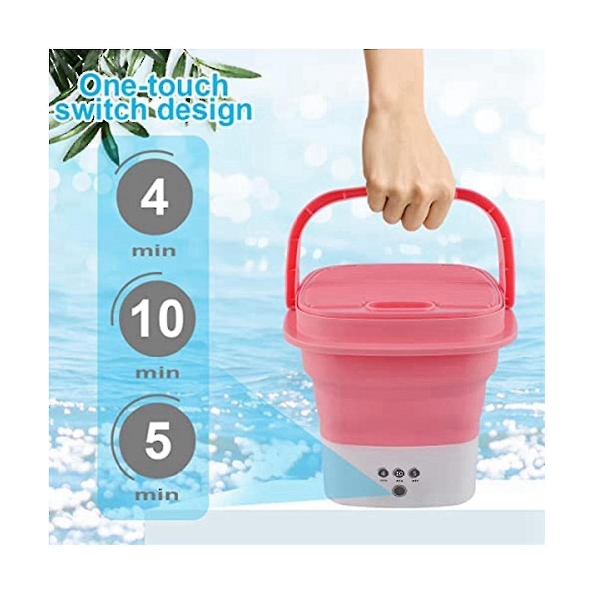 Hordozható és összecsukható mini mosógép, rózsaszín - eMAG.hu