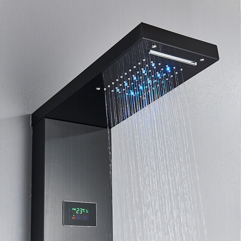 Coloana de dus, 9001, ceramica, otel inoxidabil, LED, montata pe perete ...