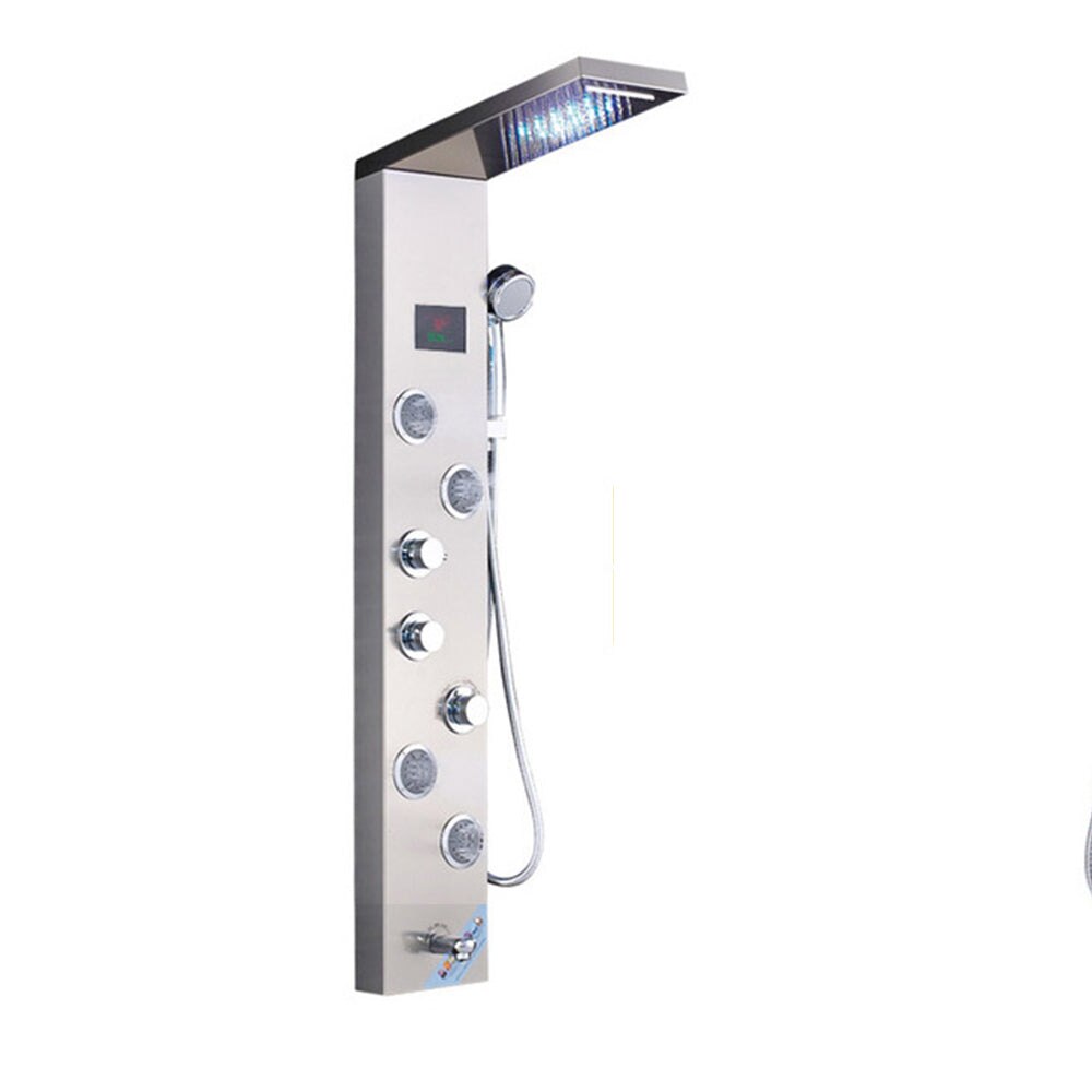 Coloana de dus, 9001, ceramica, otel inoxidabil, LED, montata pe perete ...