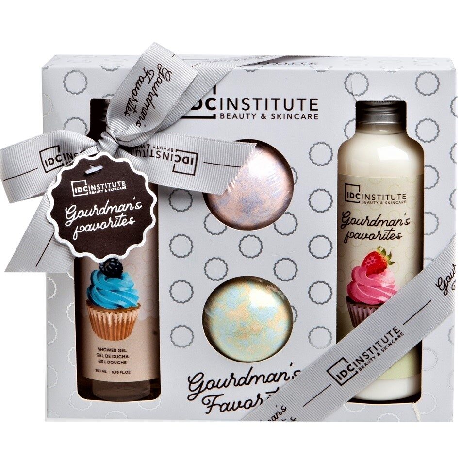 Set gel dus, lotiune corp si 2 bile solubile de baie Gourmand's ...