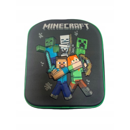 Ghiozdan prescolari Minecraft, design 3D multicolor, 30 x 26 x 8 cm ...