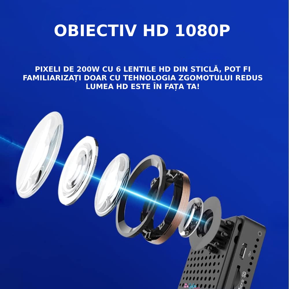 Mini Camera de Supraveghere WiFi, Sofia CONCEPT®, Full HD 1080p, Unghi ...