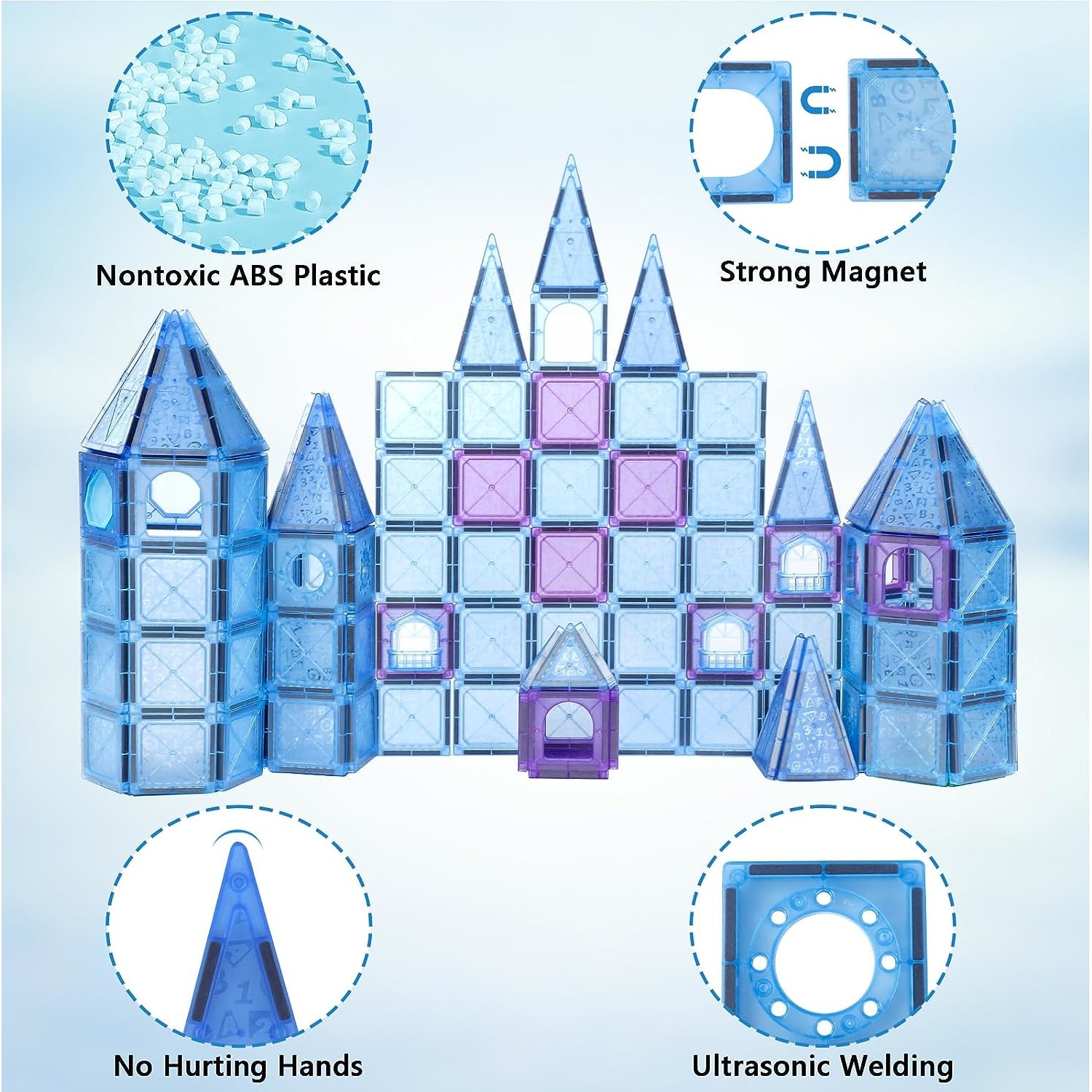 Giftry 3D mágneses csempekészlet, STEM oktatási játékok, építőipari ...