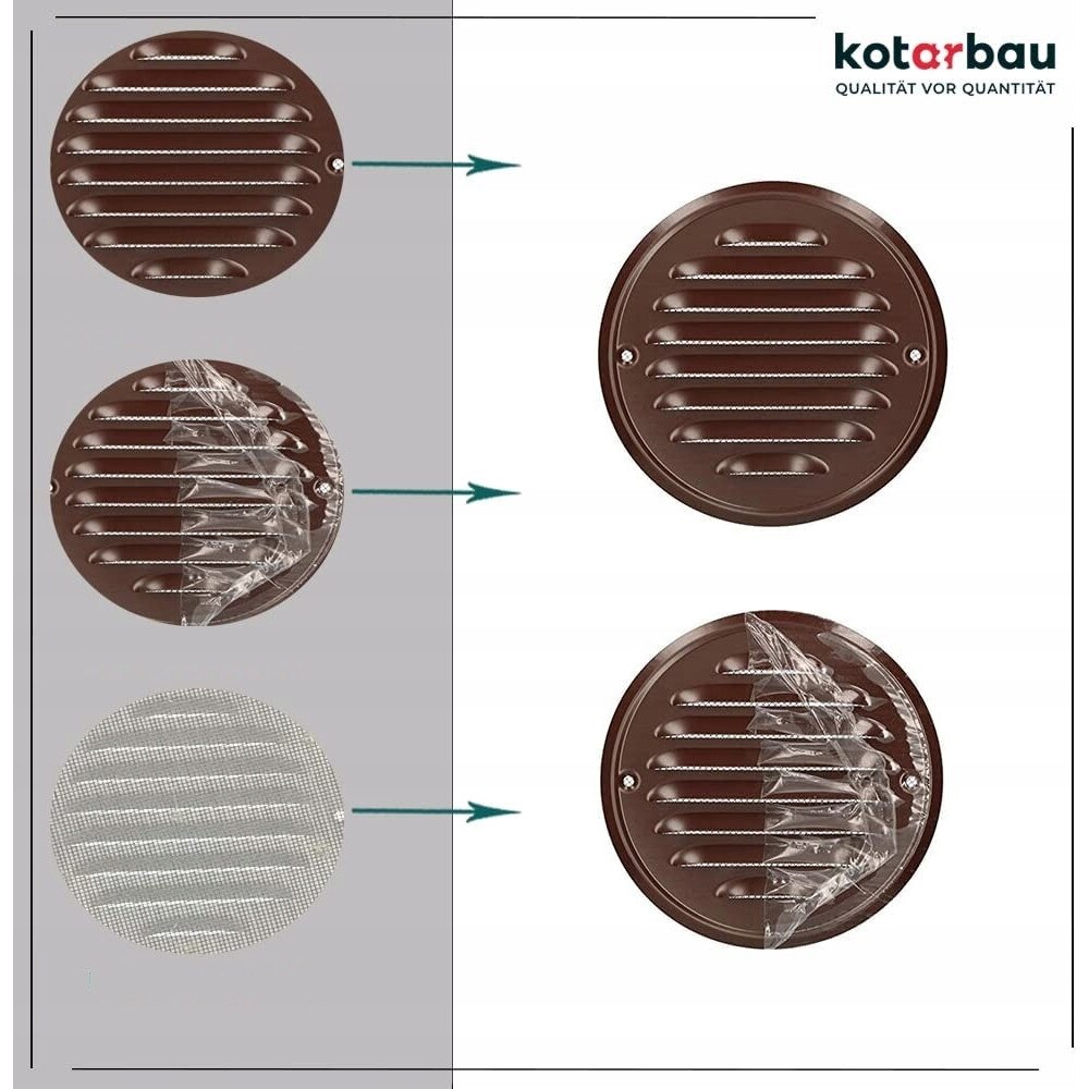 Grila ventilatie, Kotarbau, Inox, 100 mm, Maro - eMAG.ro