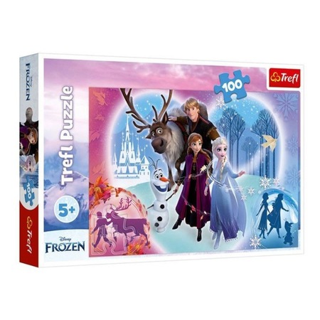Puzzle Frozen 5+ ani, Anna, Elsa si alte 3 personaje, 100 de piese ...