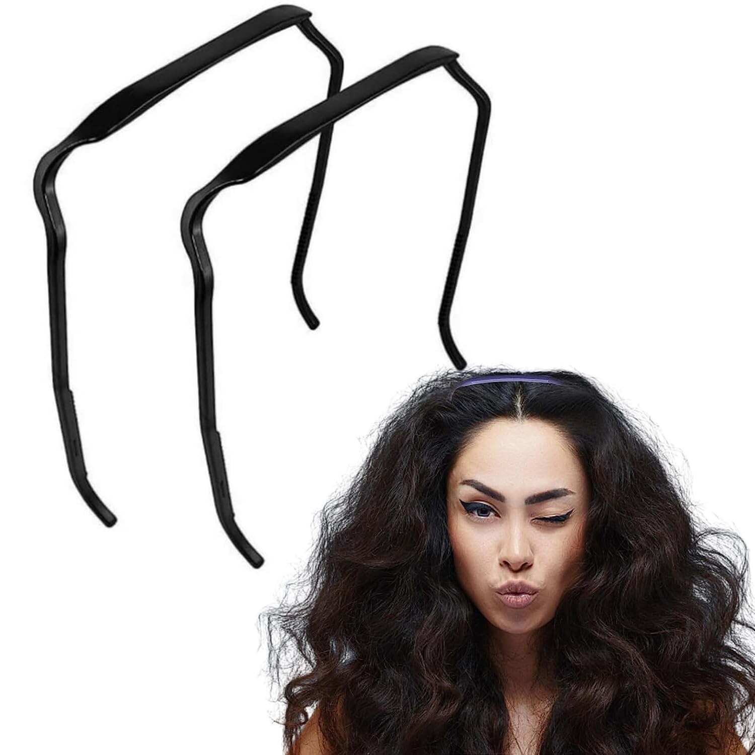 Set 2 bentite de par, MorFansi, Unisex, Plastic, invizibil, Negru - eMAG.ro