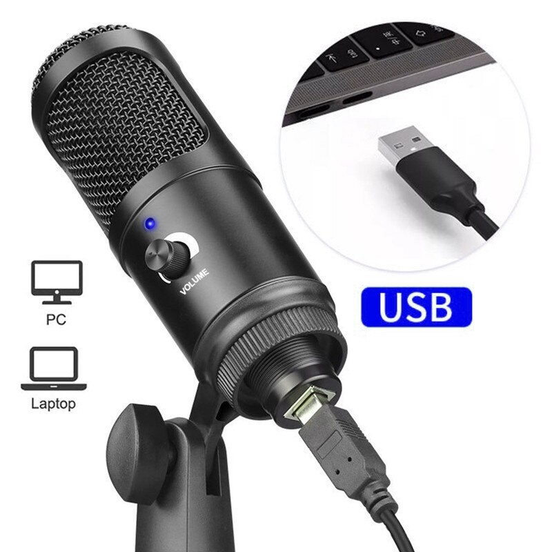 Microfon gaming, USB, Pentru streaming, Negru - eMAG.ro
