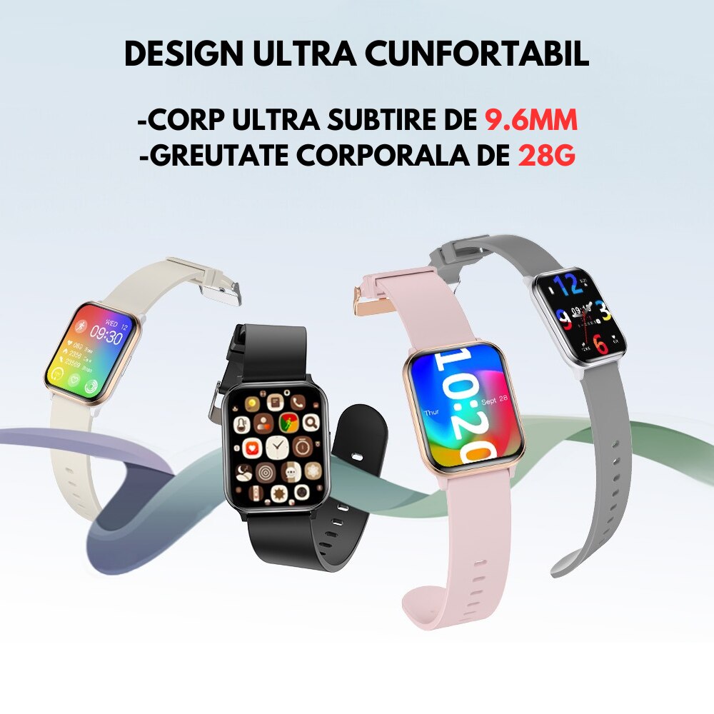 Ceas SmartWatch KUALIBO® ZERO PRO, Bluetooth, Ecran Touch FULL HD Super ...