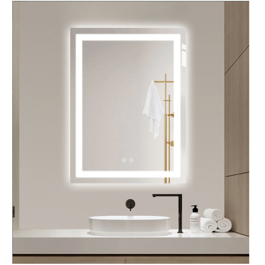 Oglinda baie cu iluminare Led 60x80 cm, sistem dezaburire si senzor ...
