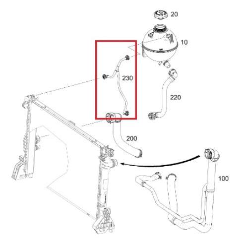 Furtun aerisire radiator, MERCEDES-BENZ, Compatibil cu SPRINTER 910 ...