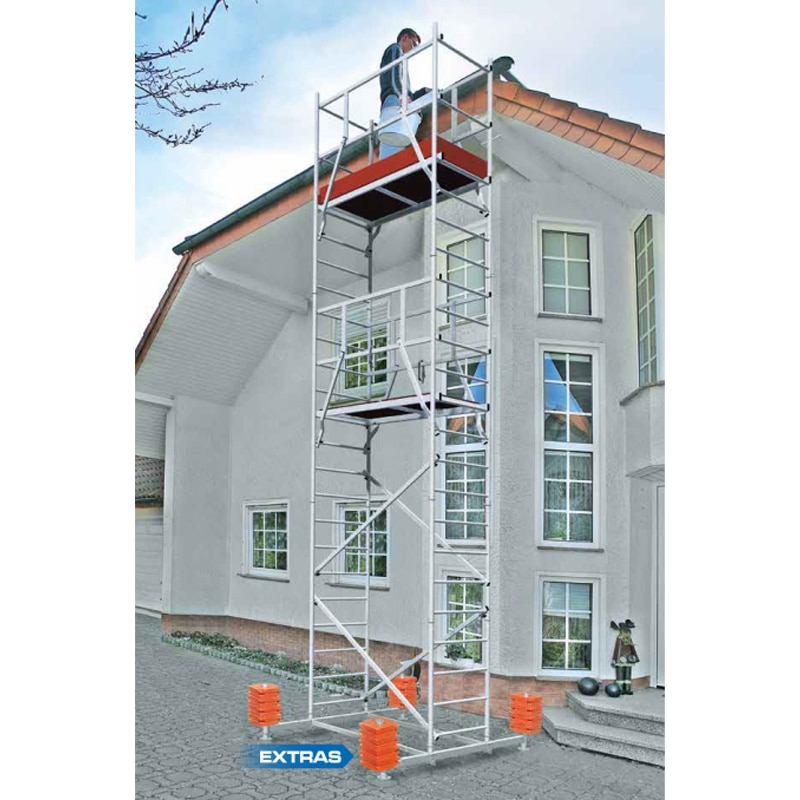 Schela mobila KRAUSE Corda 0,6 x 1,5m, aluminiu, inaltime lucru 6.85m ...