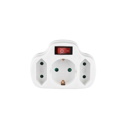 Adaptor priza 3x schuko cu intrerupator, 16A, 3500W - eMAG.ro