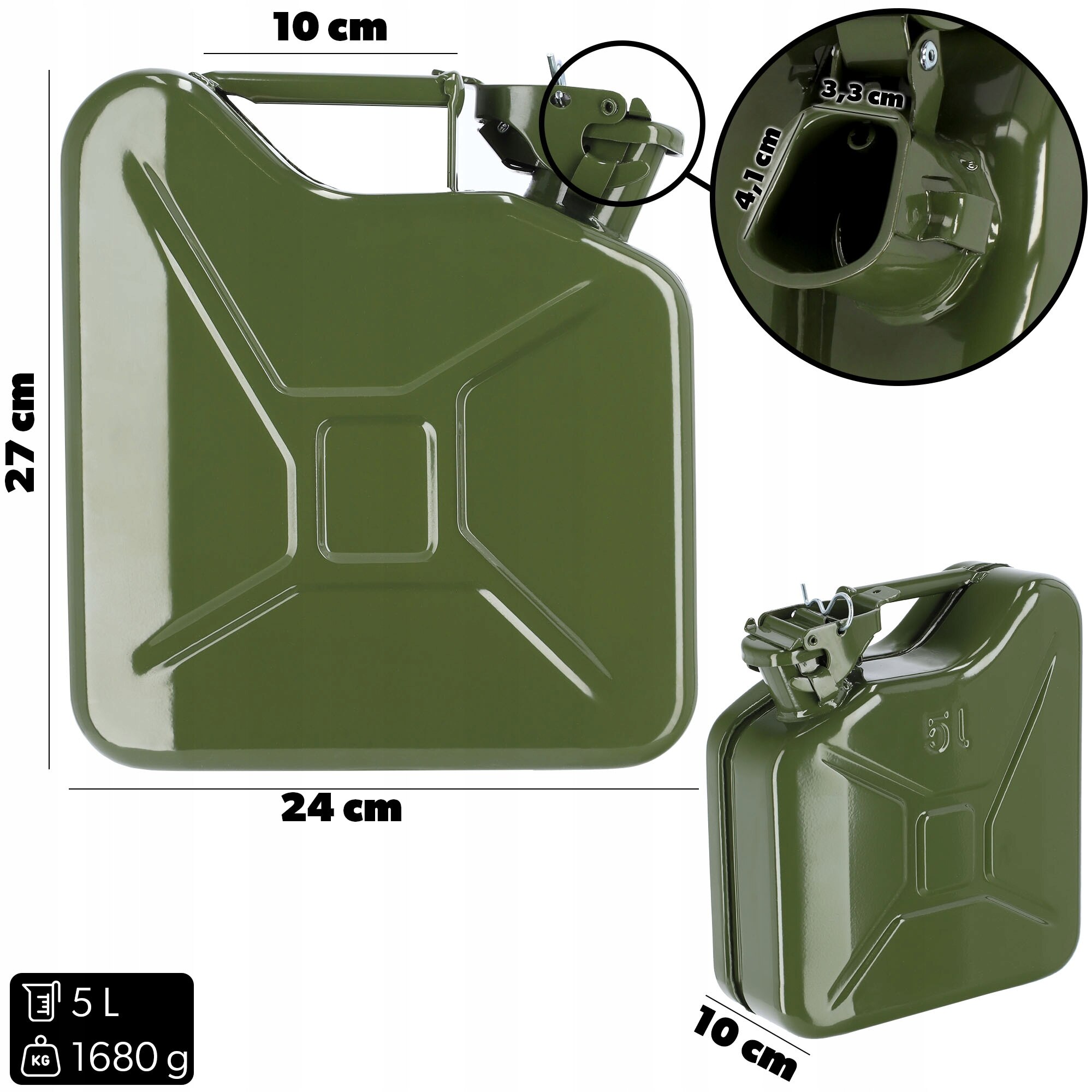 Canistra metalica, KADAX, ulei, 5L, Verde - eMAG.ro