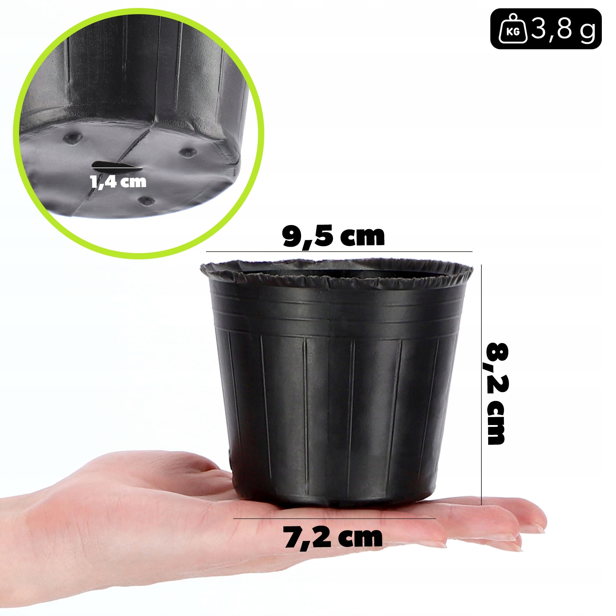 Set 100 ghivece de productie pentru rasaduri, Negru, 9 cm - eMAG.ro