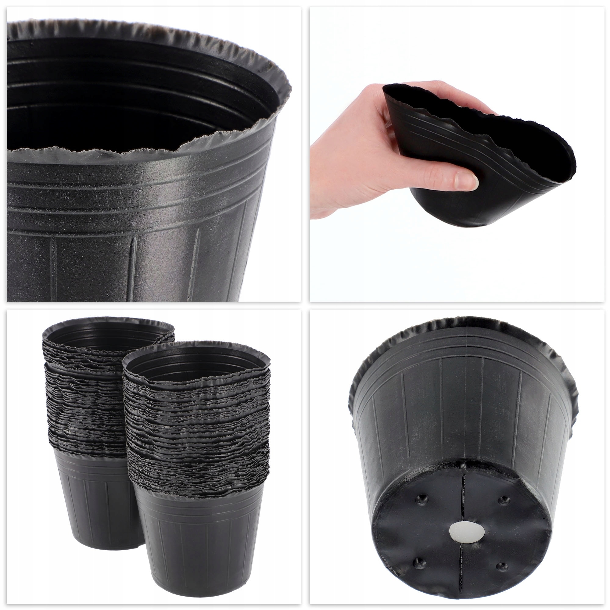 Set 100 ghivece de productie pentru rasaduri, Negru, 9 cm - eMAG.ro