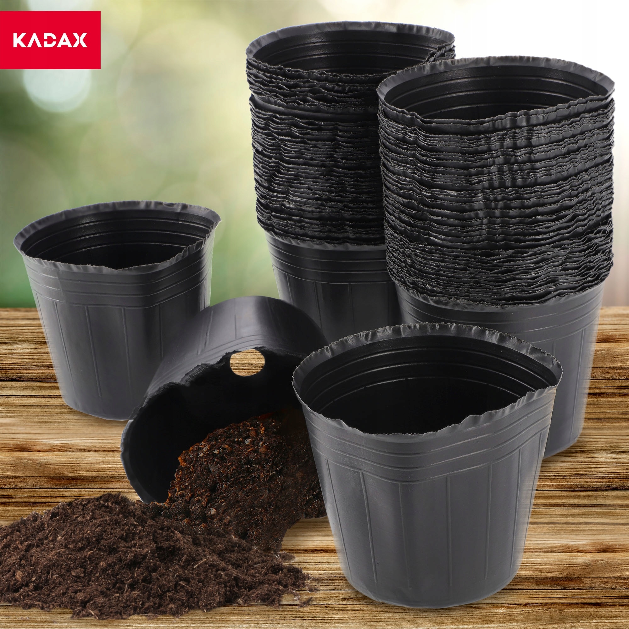 Set 100 ghivece de productie pentru rasaduri, Negru, 9 cm - eMAG.ro