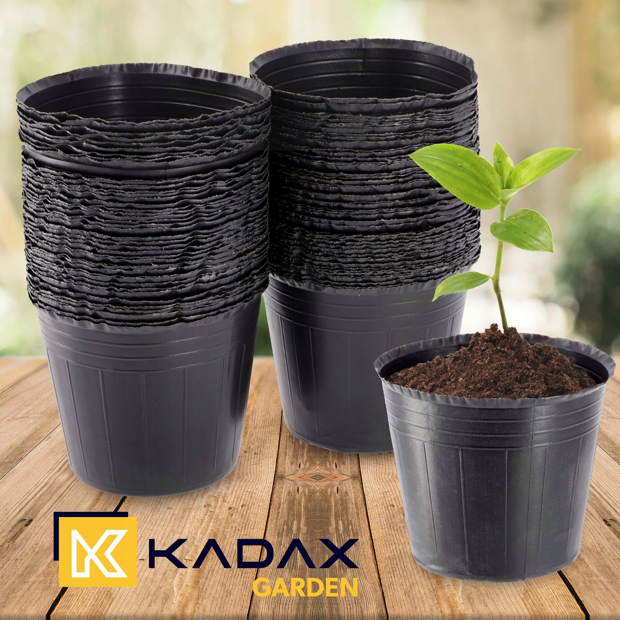 Set 200 ghivece de productie pentru rasaduri, Plastic, Negru, 6+9,5 cm ...