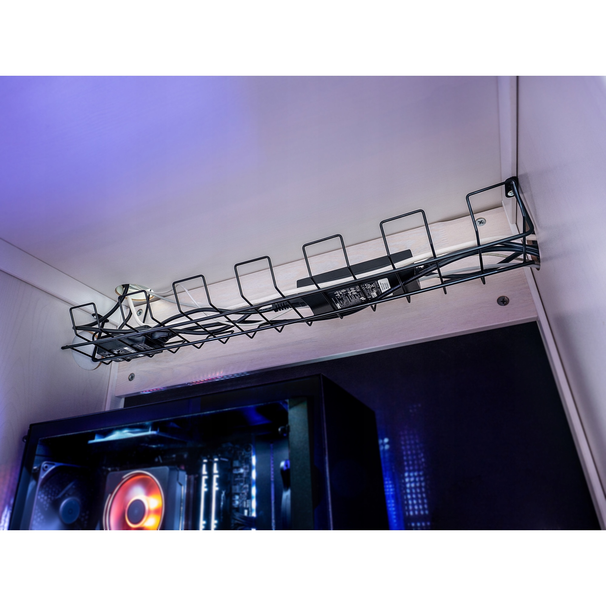 Suport organizare cabluri, Kadax, 72 cm, Argintiu - eMAG.ro