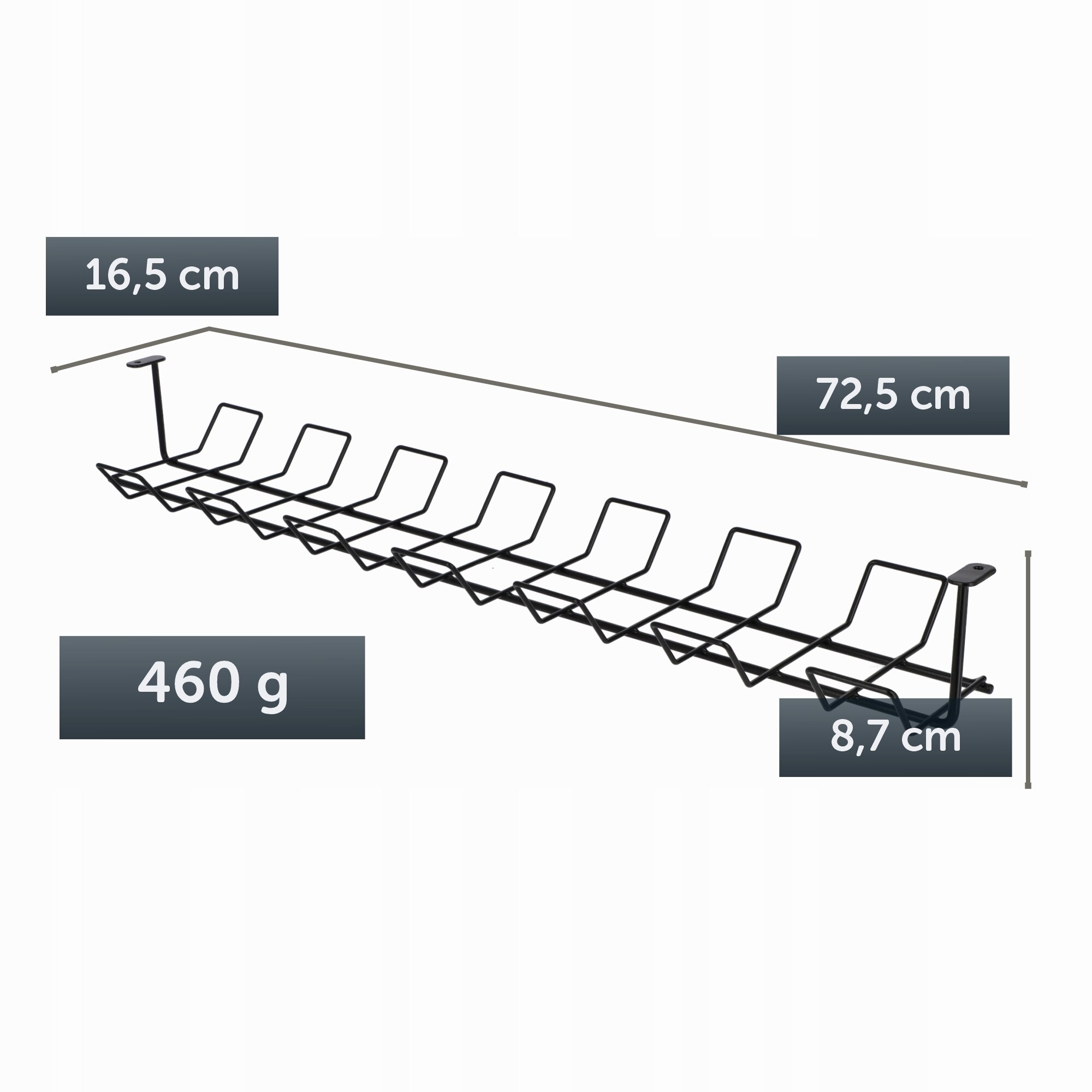 Suport organizare cabluri, Kadax, 72 cm, Argintiu - eMAG.ro