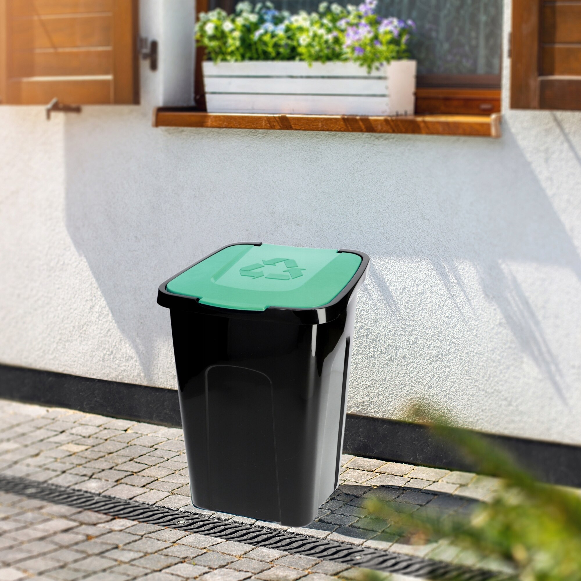 Suport pentru saci de gunoi, Kadax, + cadru de gunoi, plastic/otel ...