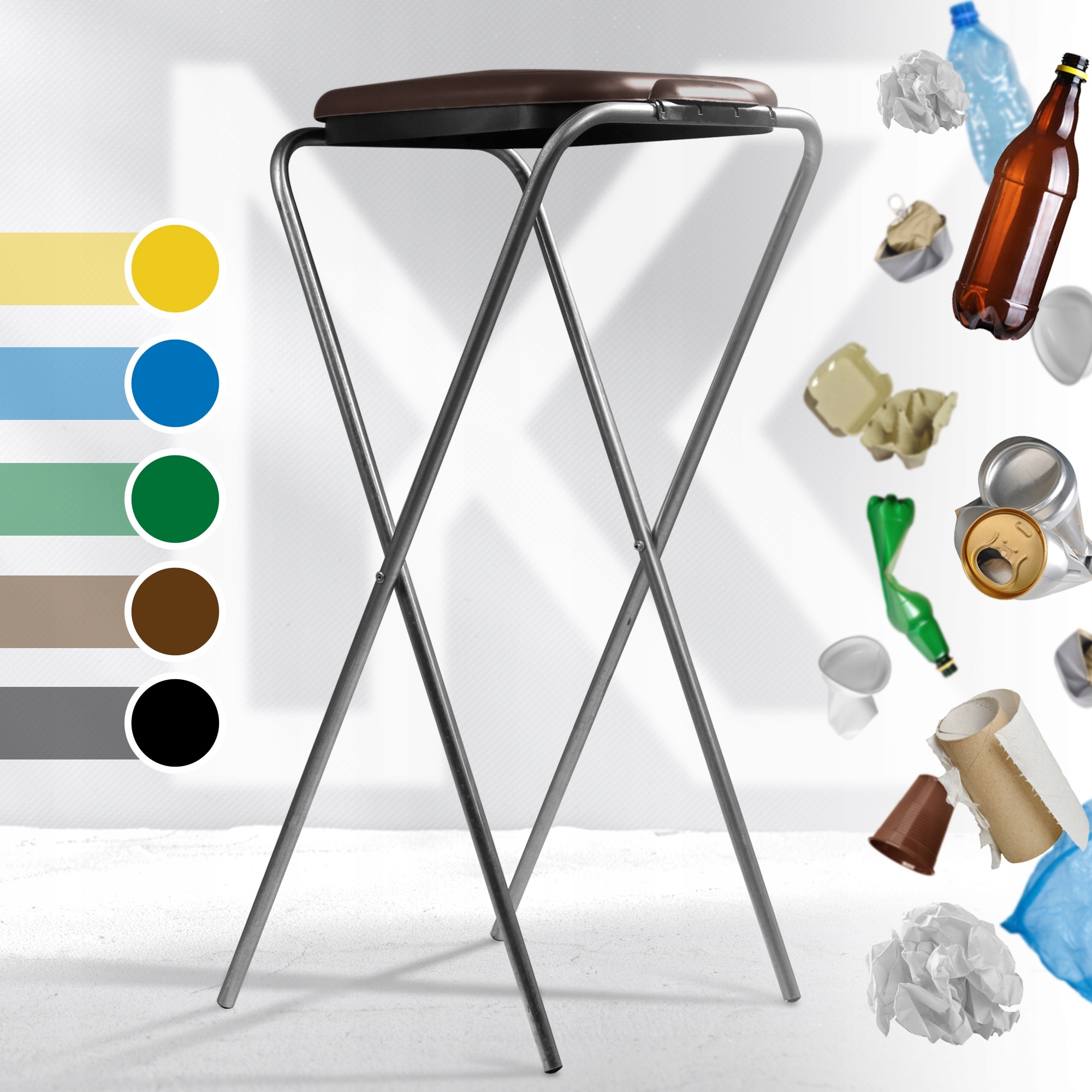 Suport pentru saci de gunoi, Kadax, + cadru de gunoi, plastic/otel ...