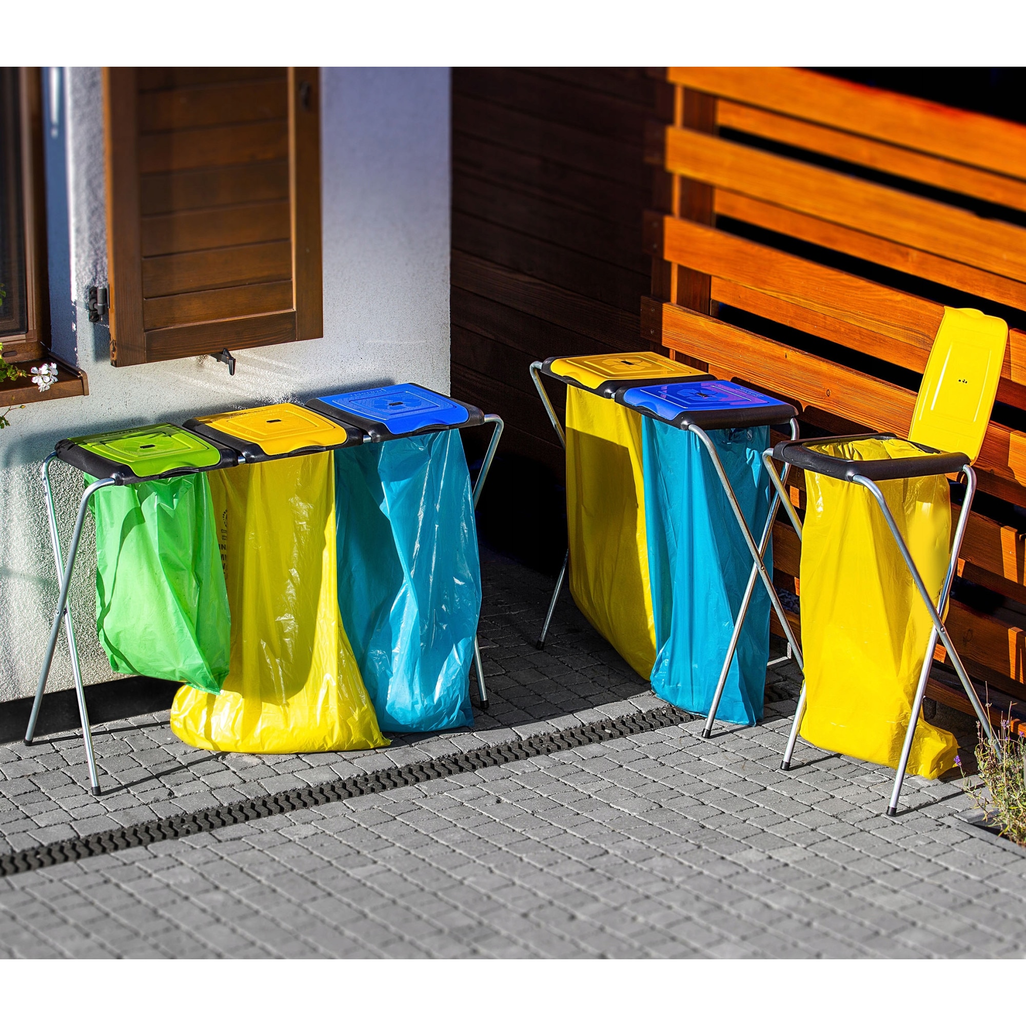 Suport pentru saci de gunoi, Kadax, + cadru de gunoi, plastic/otel ...