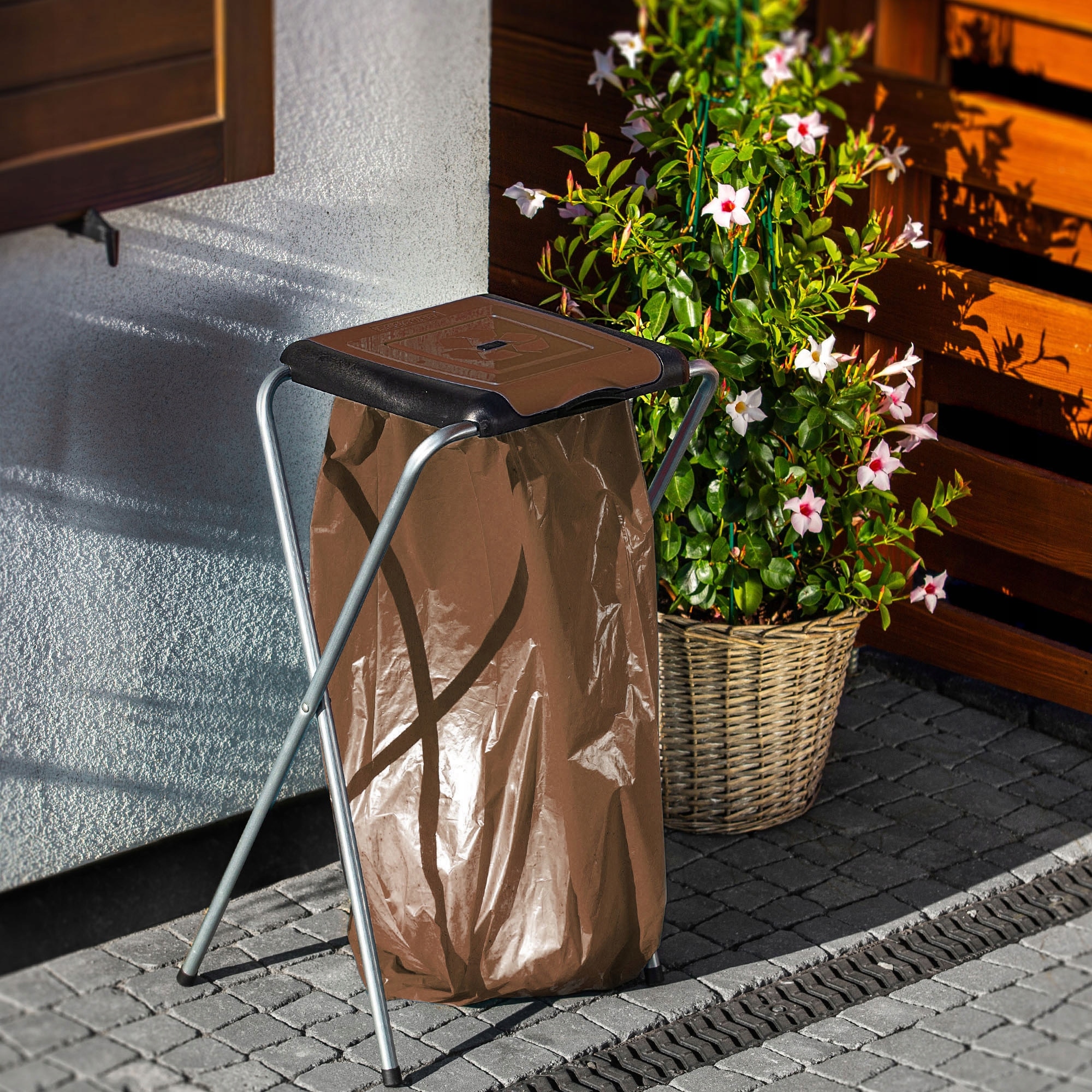 Suport pentru saci de gunoi, Kadax, + cadru de gunoi, plastic/otel ...