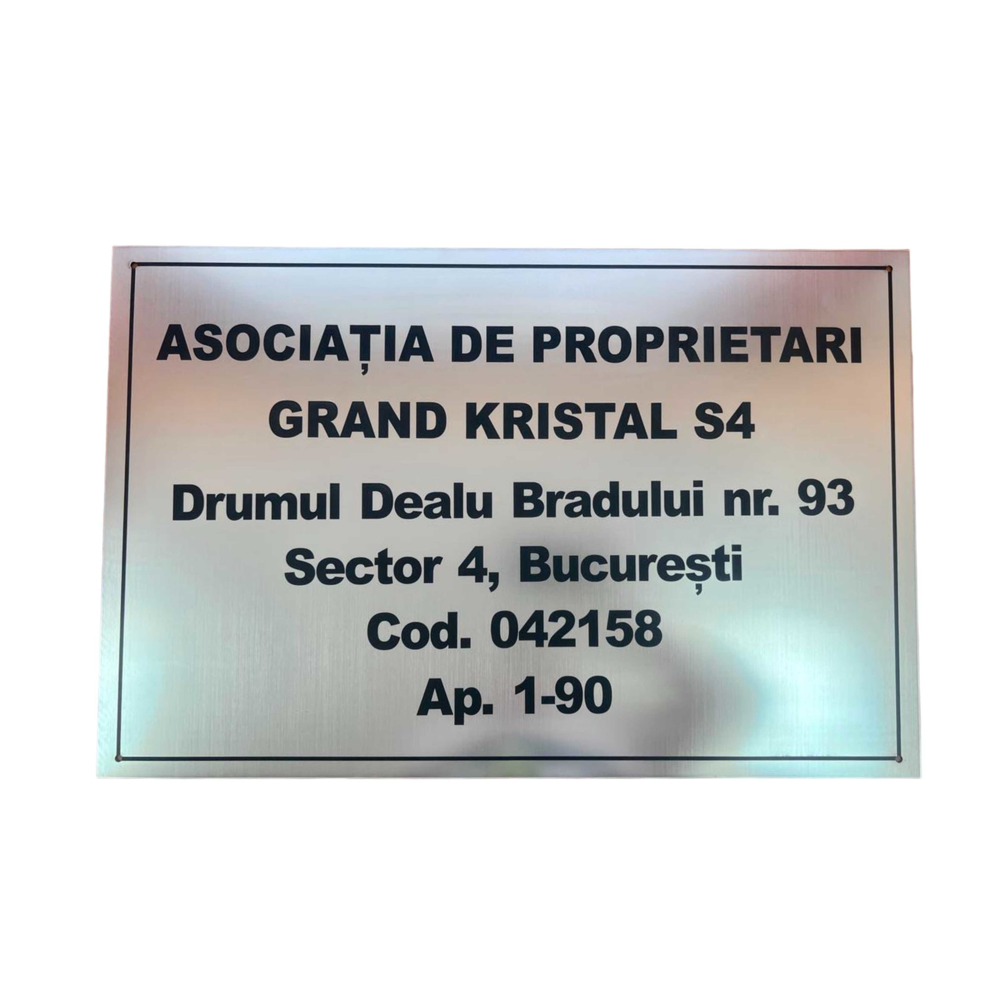 Placa ABS indicator imobil 30 x 40 cm ARGINTIU - eMAG.ro