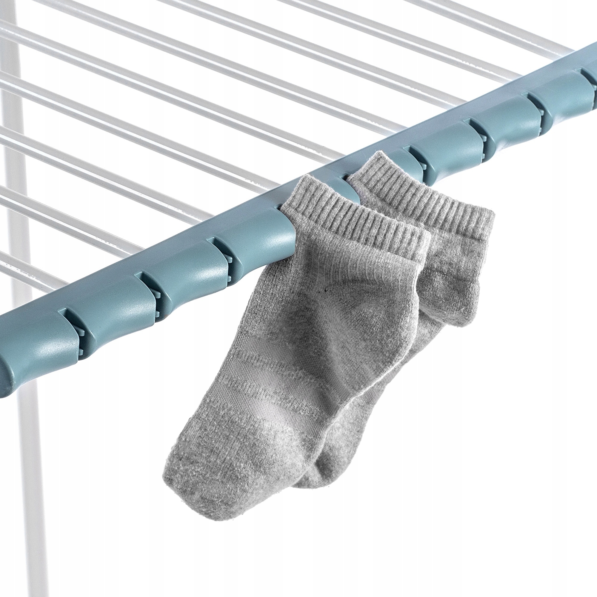 Uscator de rufe telescopic, Kadax, Otel/Plastic, 111 x 55 x 7 cm, Alb ...