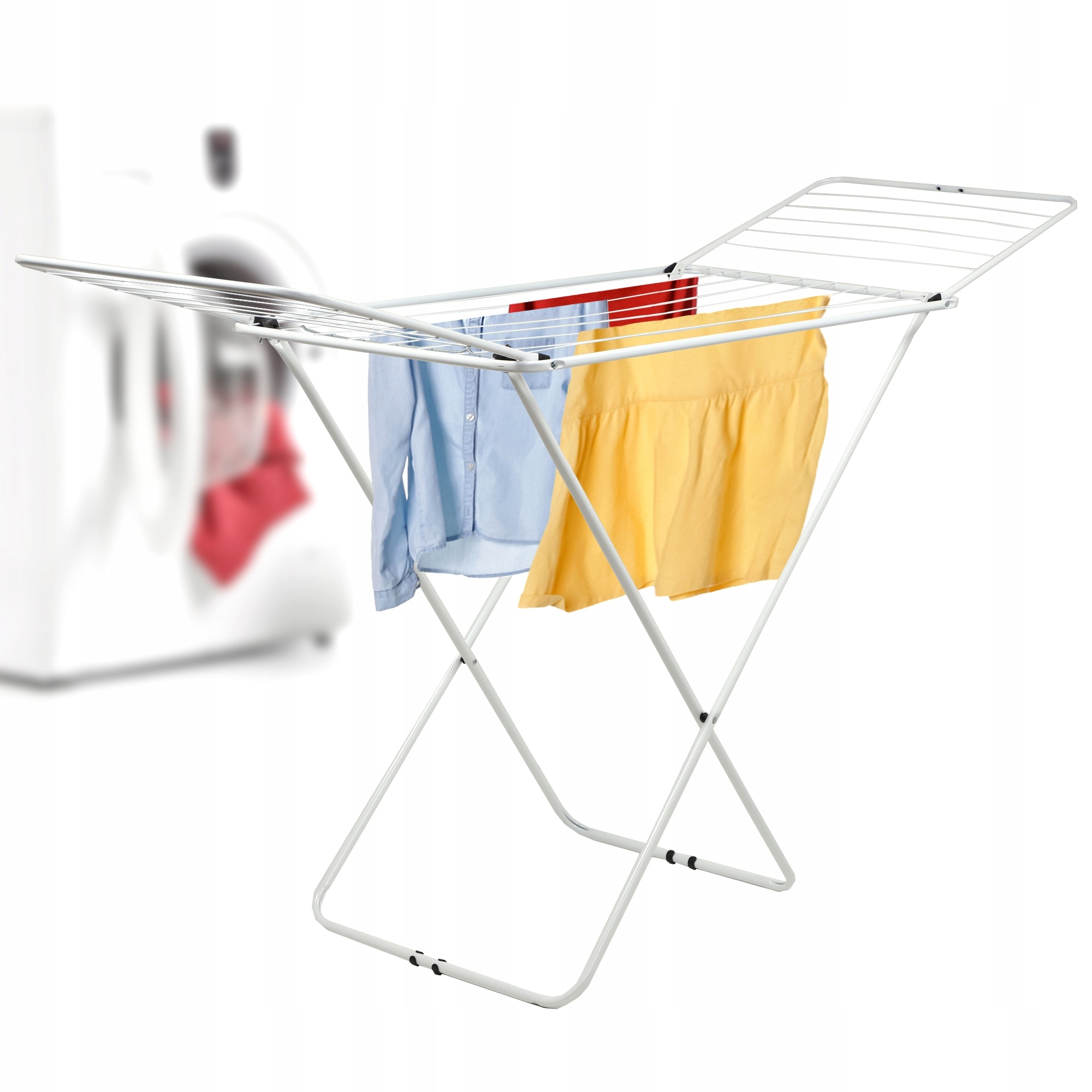 Uscator de haine pliabil, Kadax, Otel/Plastic, 55,5 x 4,3 x 128,5 cm ...