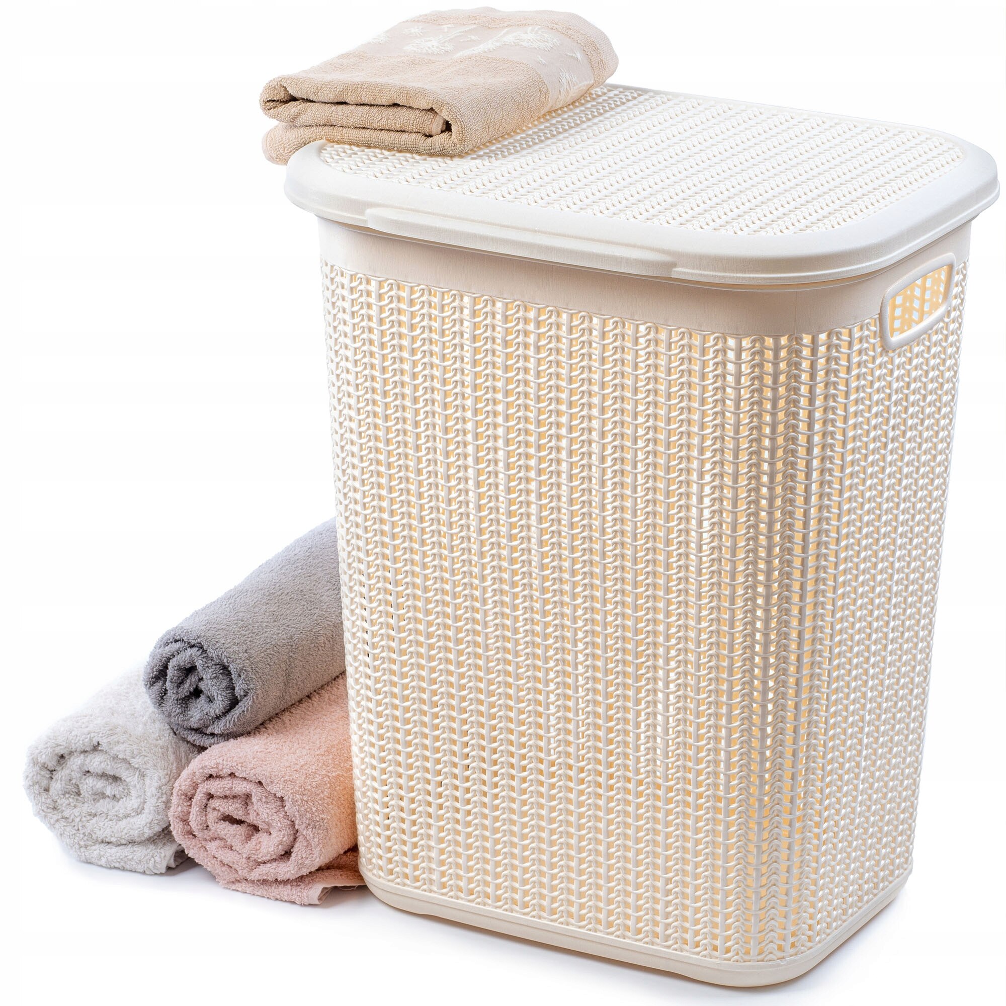 Cos rufe cu capac, KADAX, 50 l, Crem - eMAG.ro