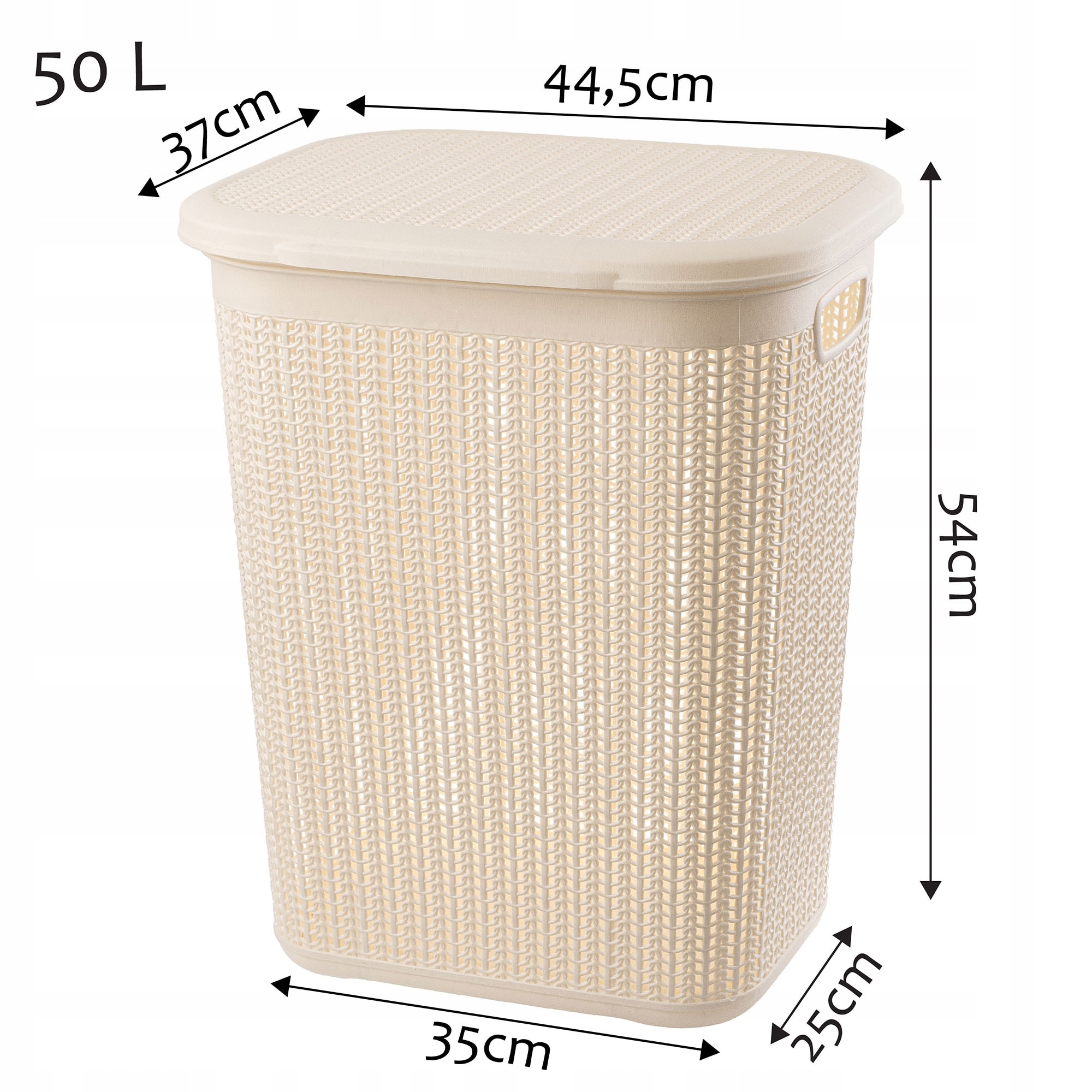 Cos rufe cu capac, KADAX, 50 l, Crem - eMAG.ro