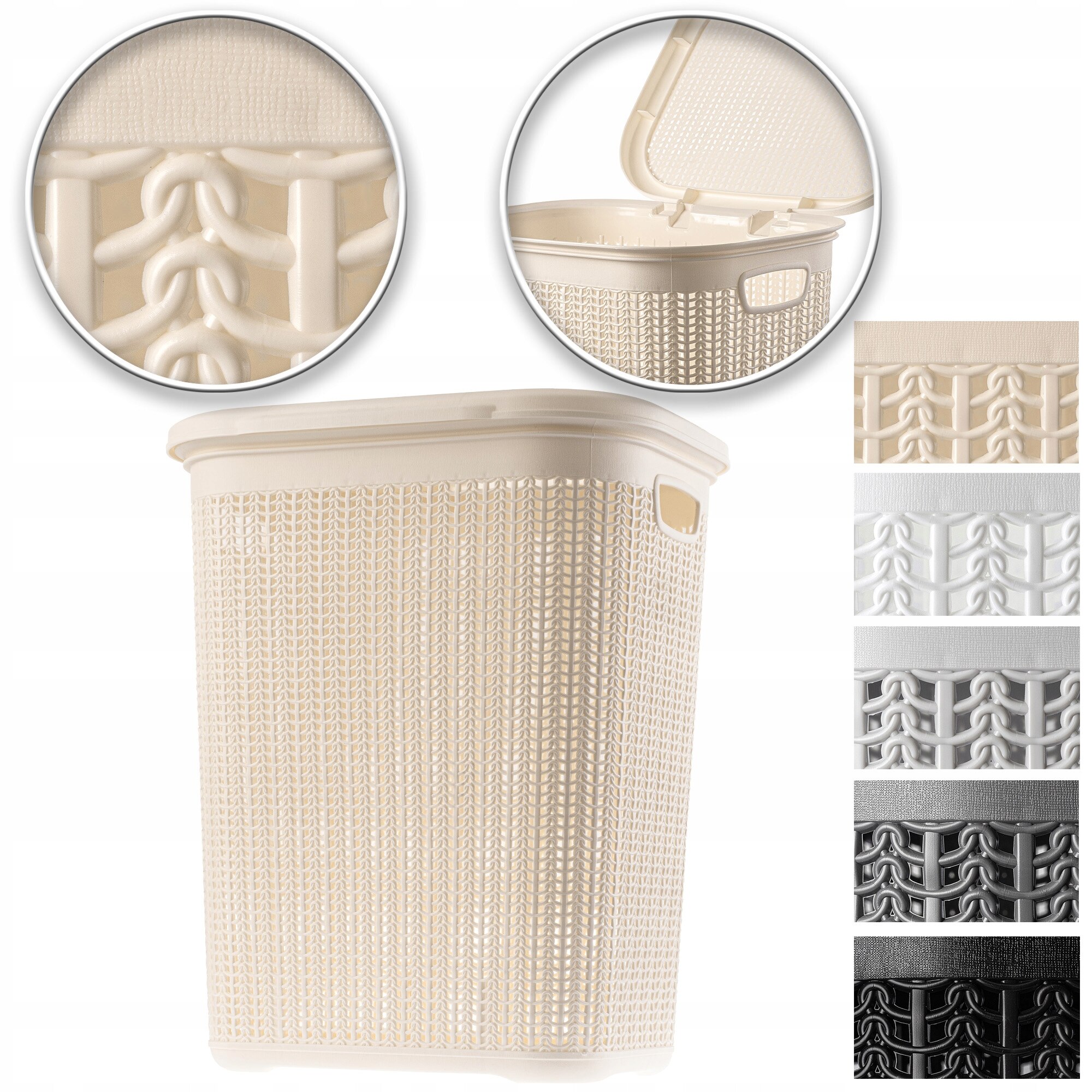 Cos rufe cu capac, KADAX, 50 l, Crem - eMAG.ro