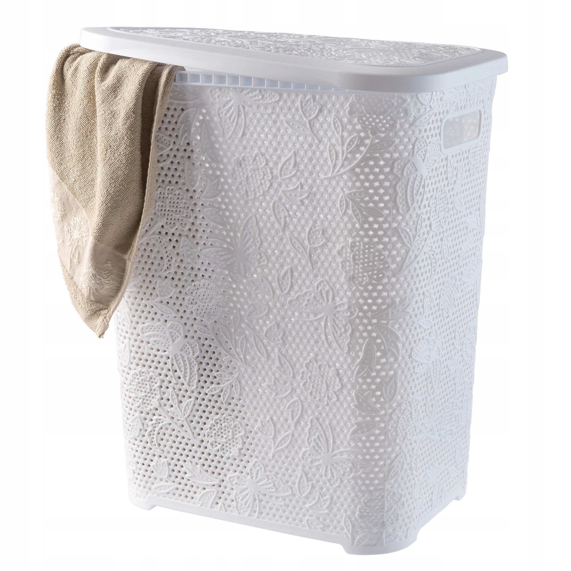 Cos de rufe cu capac, KADAX, Plastic, 55L, Alb - eMAG.ro