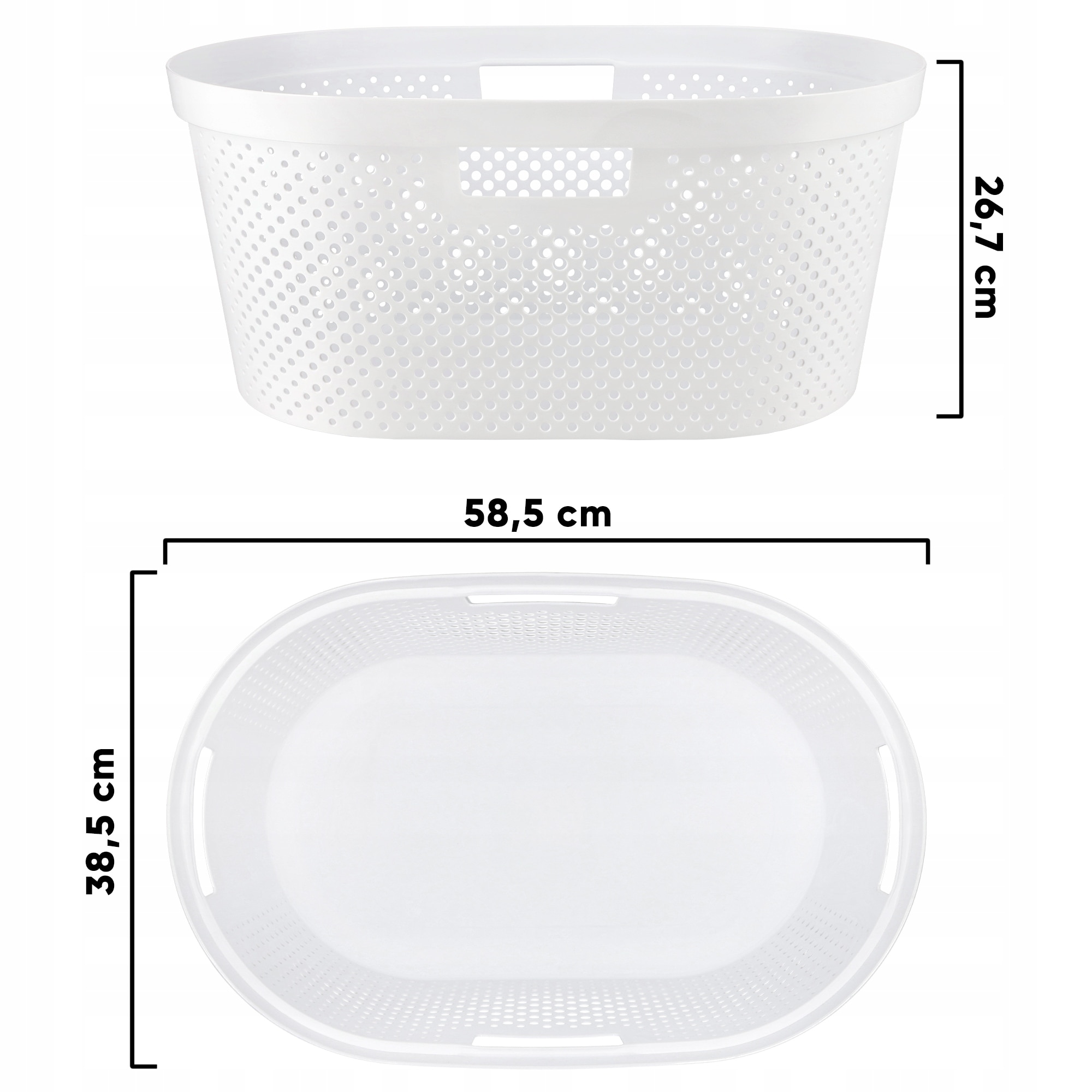 Set 2 cosuri de rufe, Curver, Plastic, 60/40 L, Alb - eMAG.ro