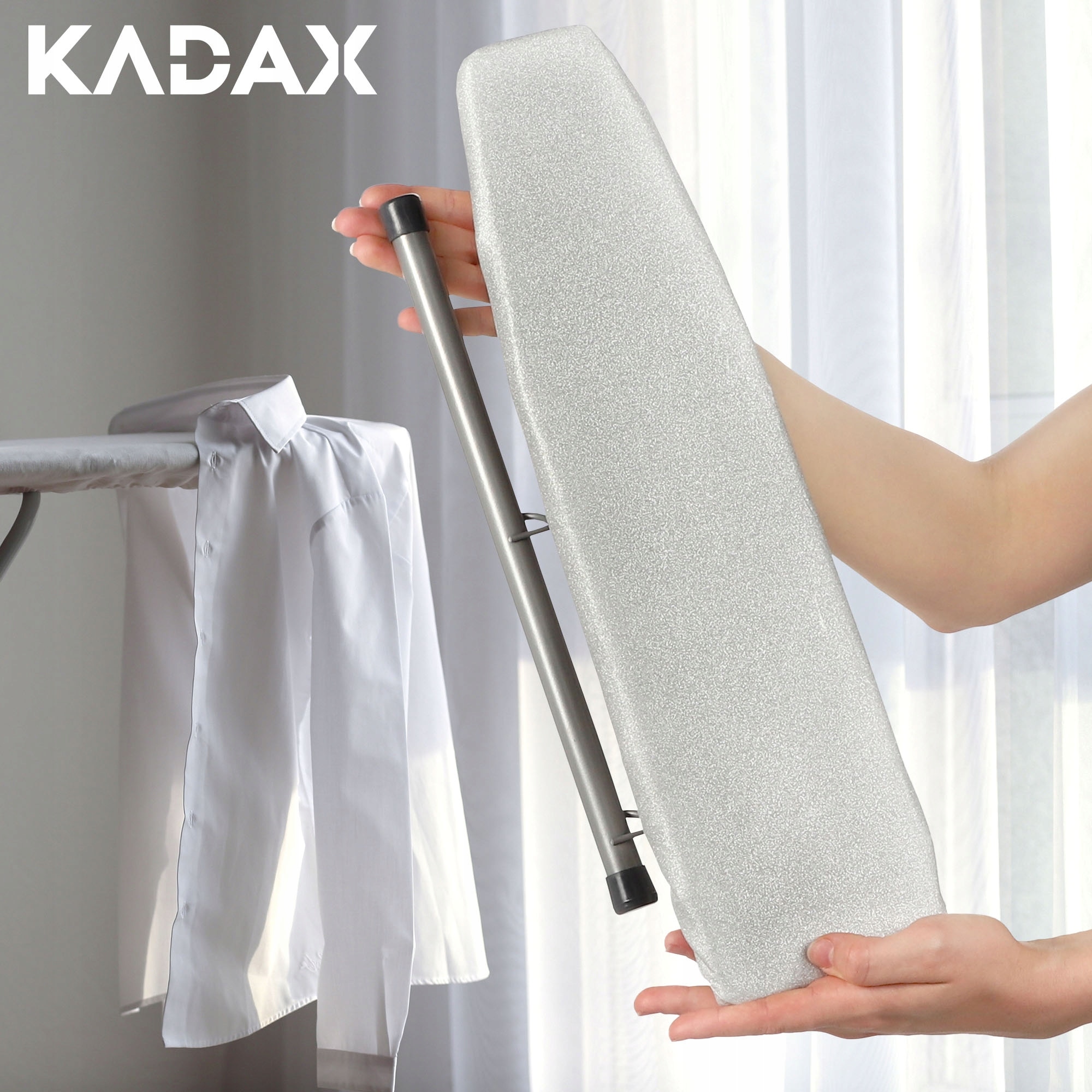 Masa de calcat maneci, Kadax, Bumbac, 46x12 cm, Gri - eMAG.ro