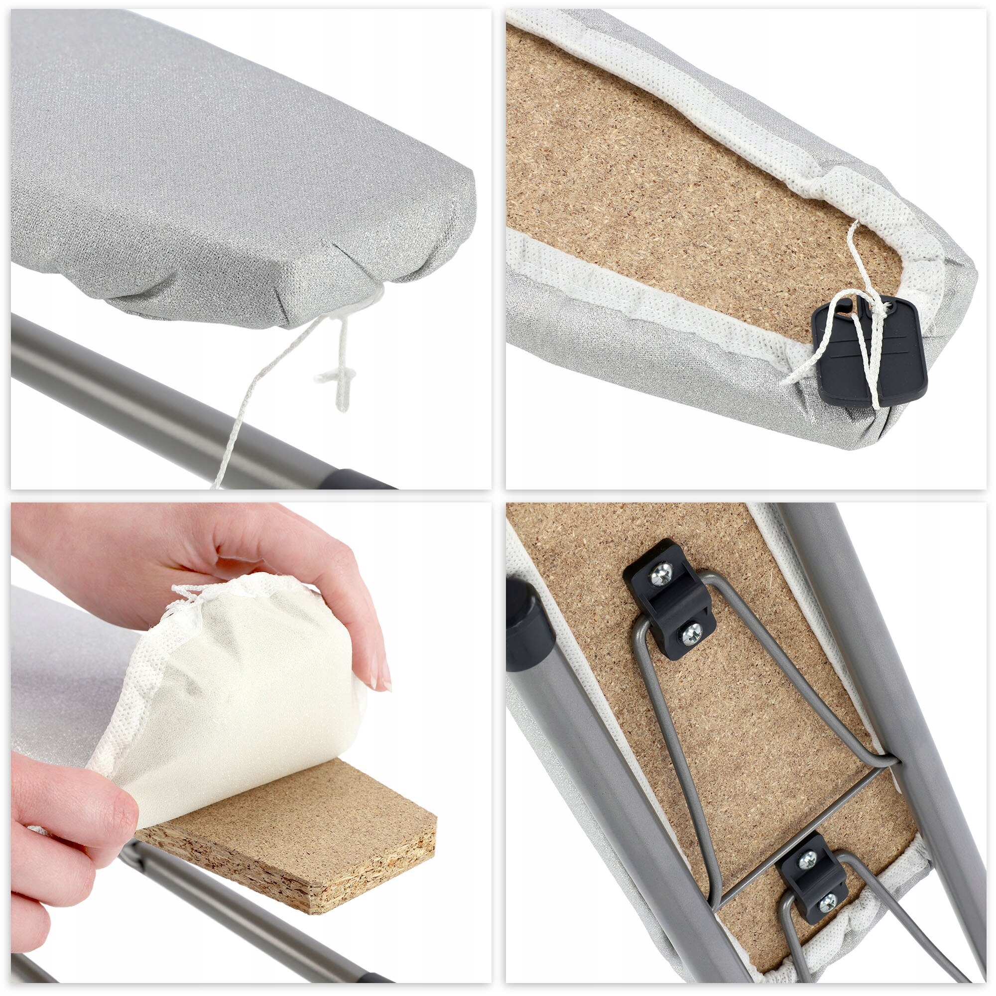 Masa de calcat maneci, Kadax, Bumbac, 46x12 cm, Gri - eMAG.ro