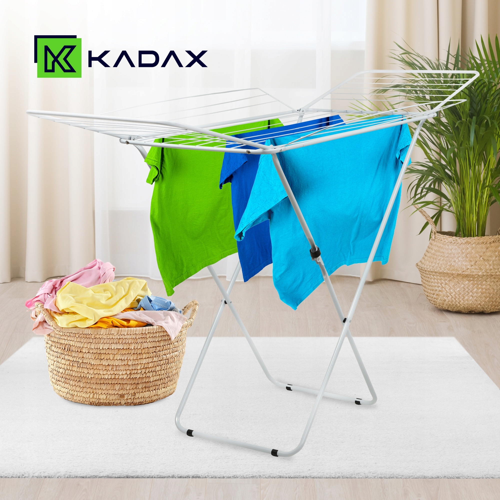 Uscator pliabil pentru rufe/lenjerie, Otel/Plastic, Alb/Negru, 23 Kg ...