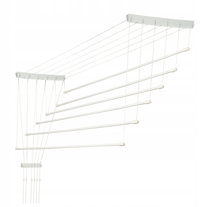 Uscator de rufe de tavan, Kadax, 6 tije, Otel, 180 cm, Alb - eMAG.ro