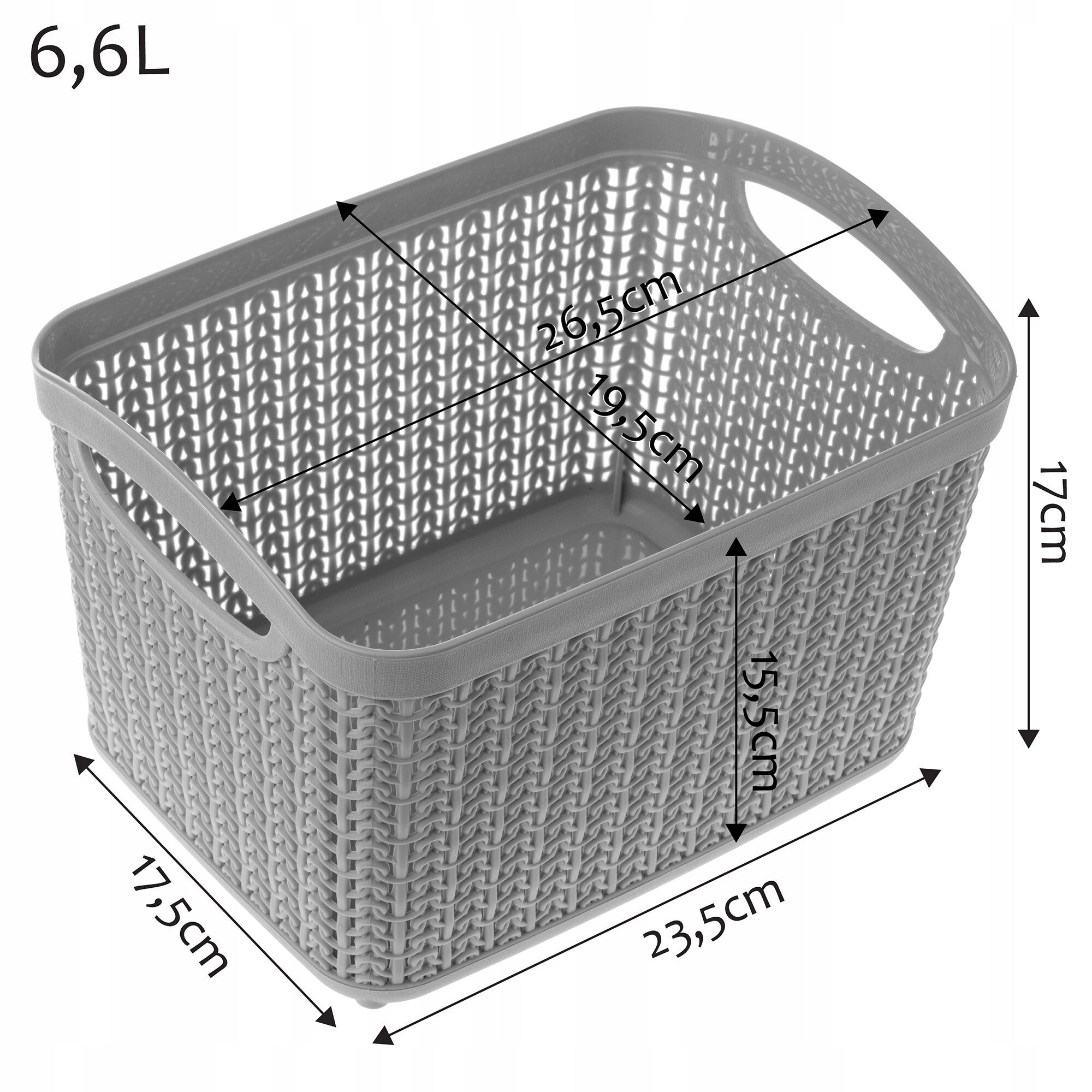 Cos de rufe, Kadax, Plastic, 6.6L, Gri - eMAG.ro