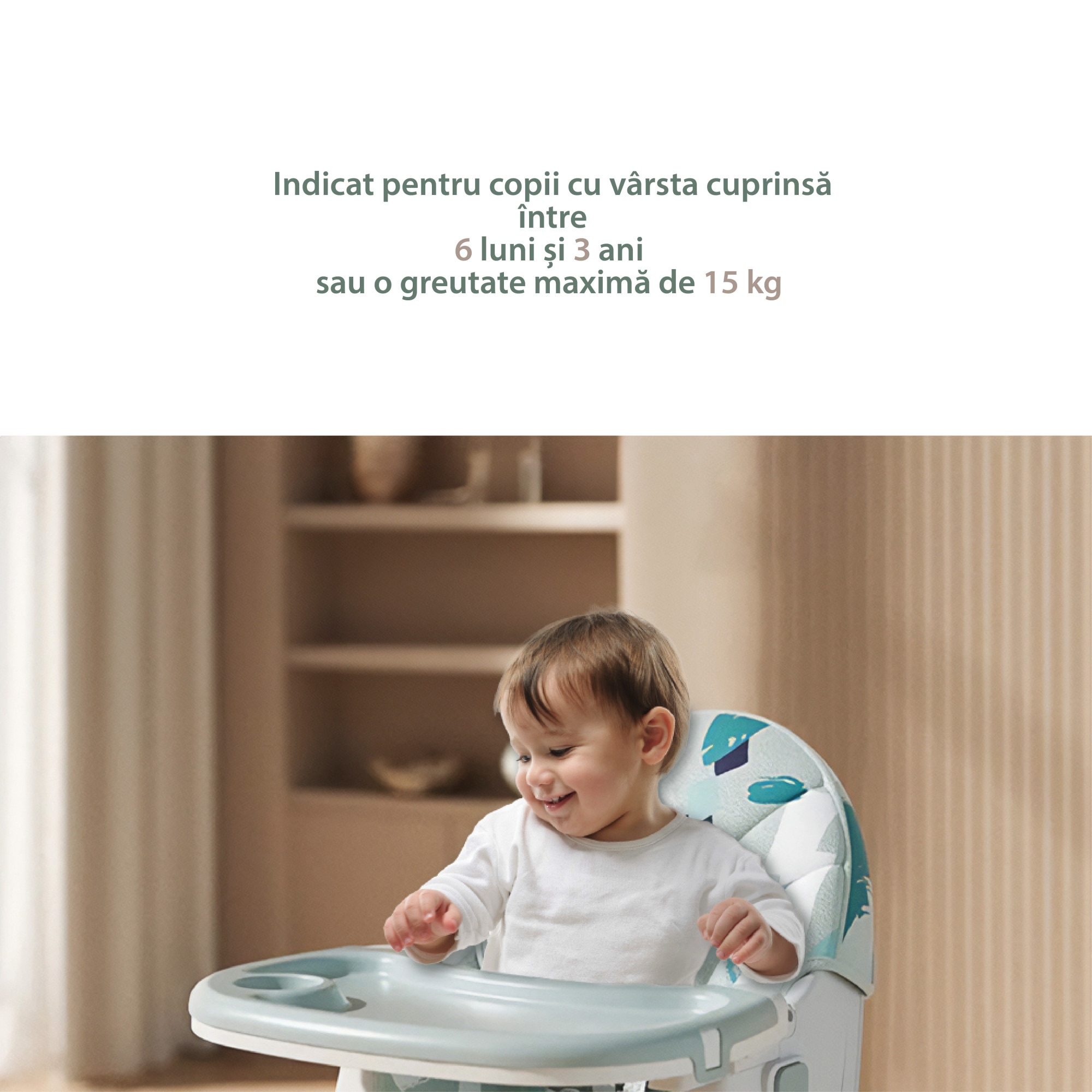 Scaun de Masa Pliabil cu Spatar reglabil KinderVIBE®, 6 Luni ...