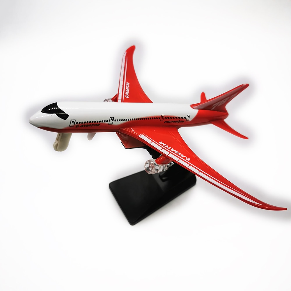 Avion de metal, tip Boeing 787, scara 1:300, cu lumini, sunete, pull ...