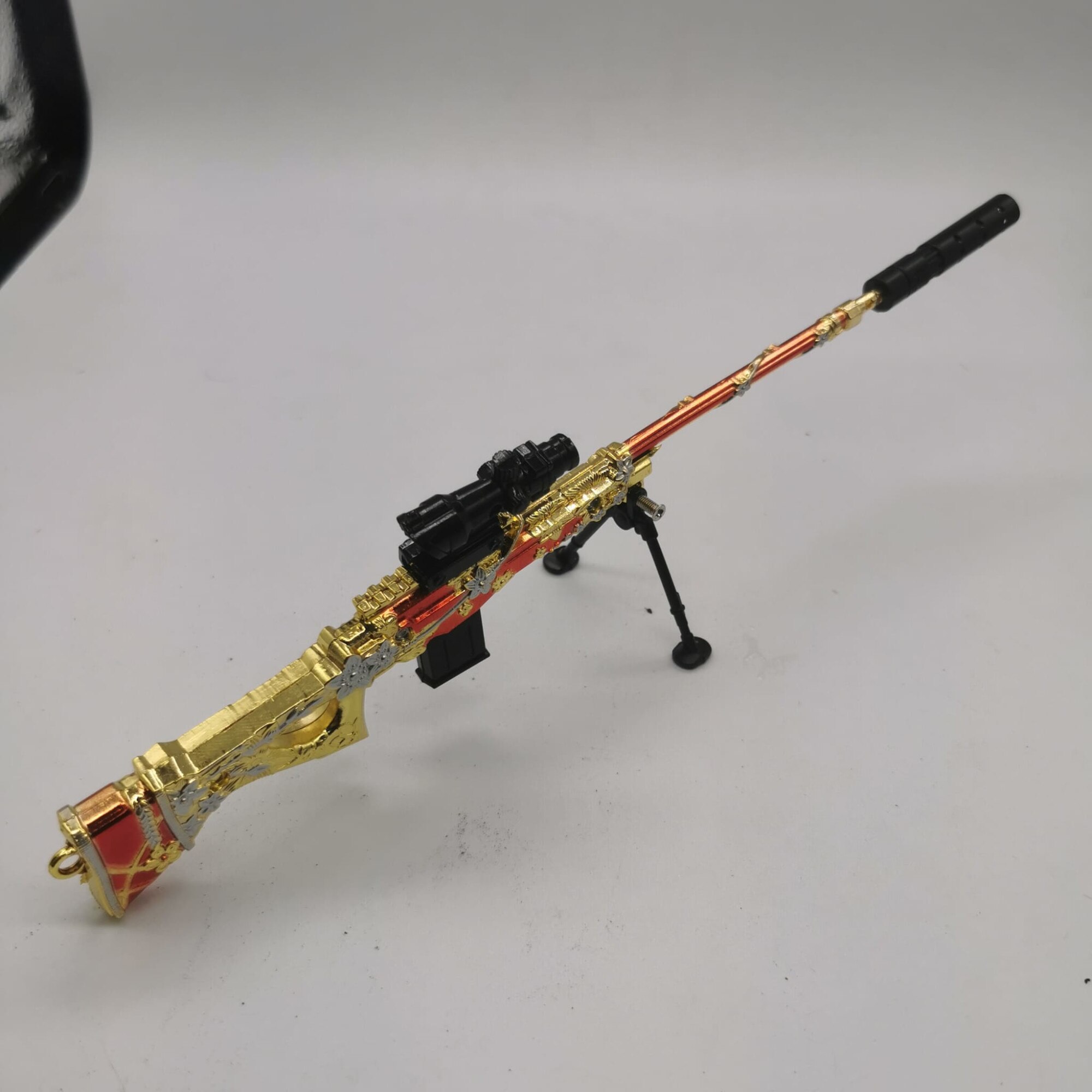 Jucarie Miniatura de colectie Pusca Sniper 25 cm, Integral din metal ...