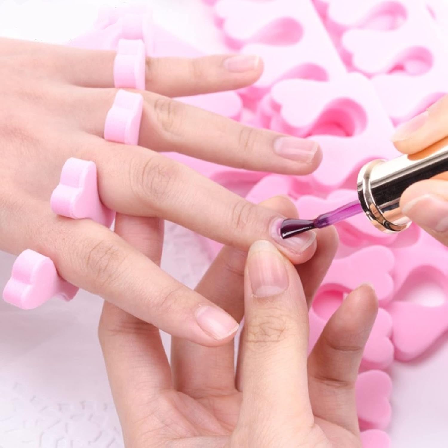 Set 50 x Separator de degete, Sunmostar, Burete spuma, Roz - eMAG.ro