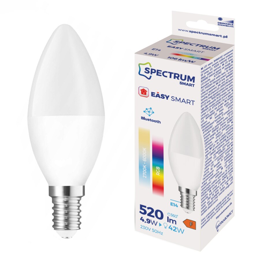 Easy Smart Bec, Spectrum, Bluetooth, LED, E14, Alb - eMAG.ro