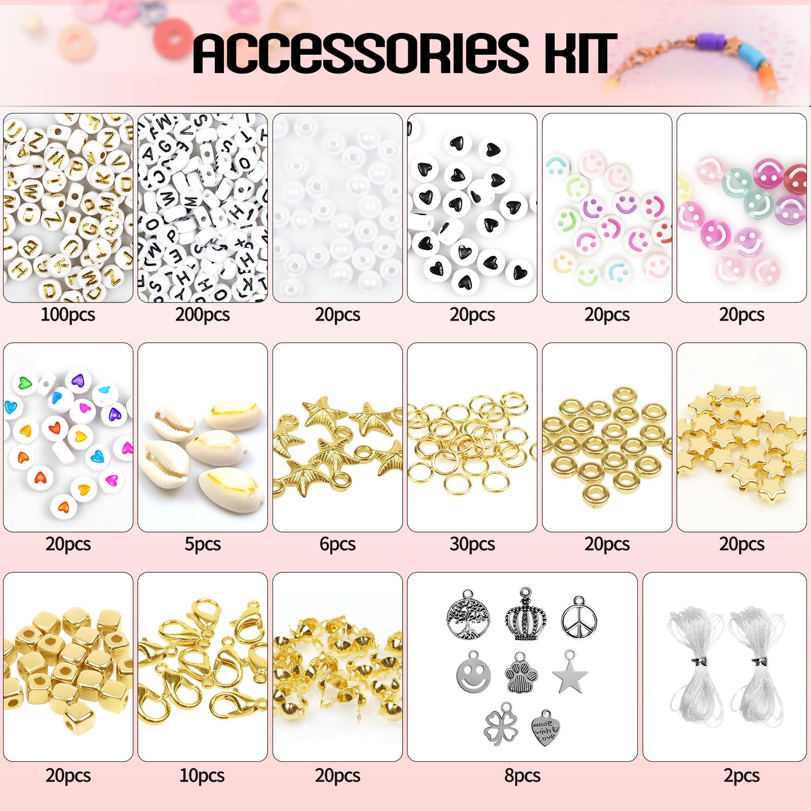 Комплект мъниста за изработка на гривни, Walalla, Multicolor - eMAG.bg