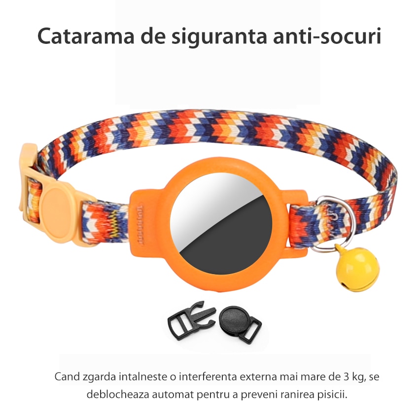 Zgarda pentru pisici, Chucai, Clopotel, 1.0cmx20-30cm, Suport sistem ...