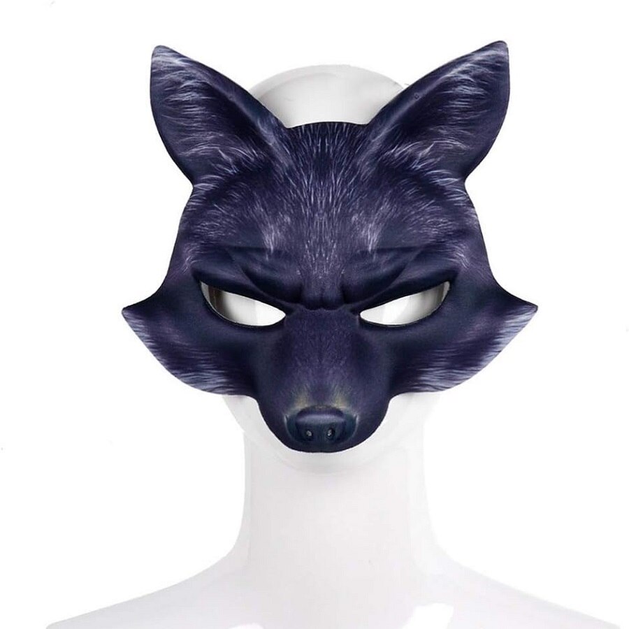 Masca de Halloween, Sunmostar, Model Lup, EVA, Negru/Albastru - eMAG.ro