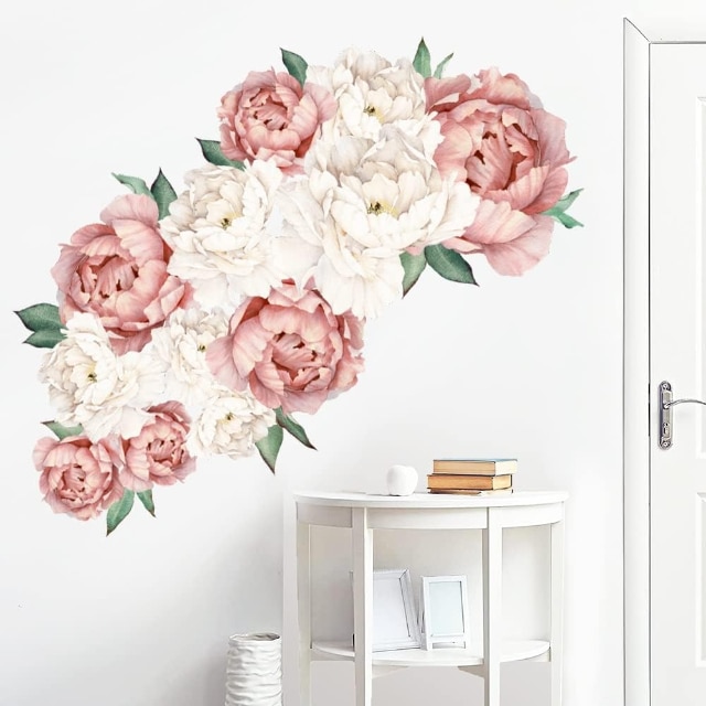 Sticker Decorativ Autoadeziv CCmax cu Bujori, Roz si Alb - eMAG.ro